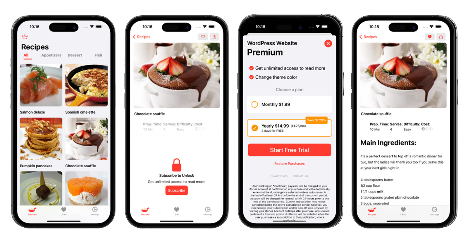 Recipe iOS WordPress App by Pavlistudio | Codester