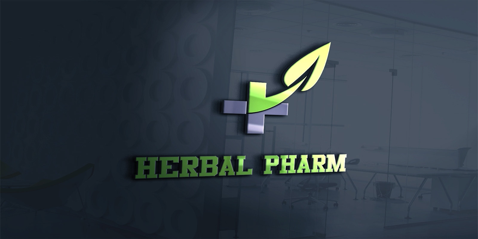 Herbal Pharm Logo Template With Pharmacy Cross by Rsdesigns | Codester