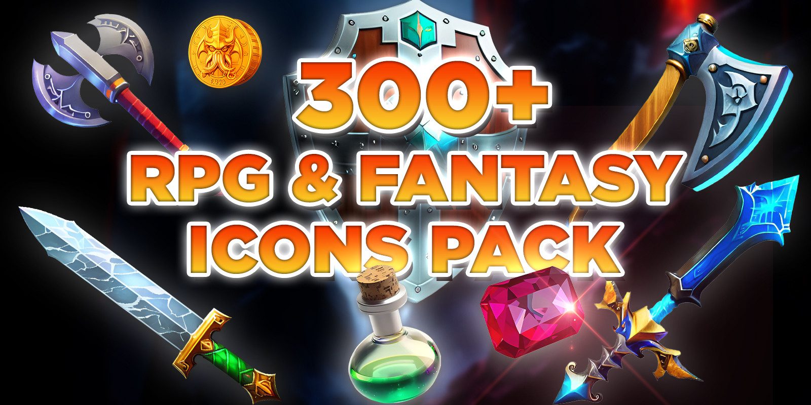 300 RPG And Fantasy Icons Pack by Volkankutlubay | Codester