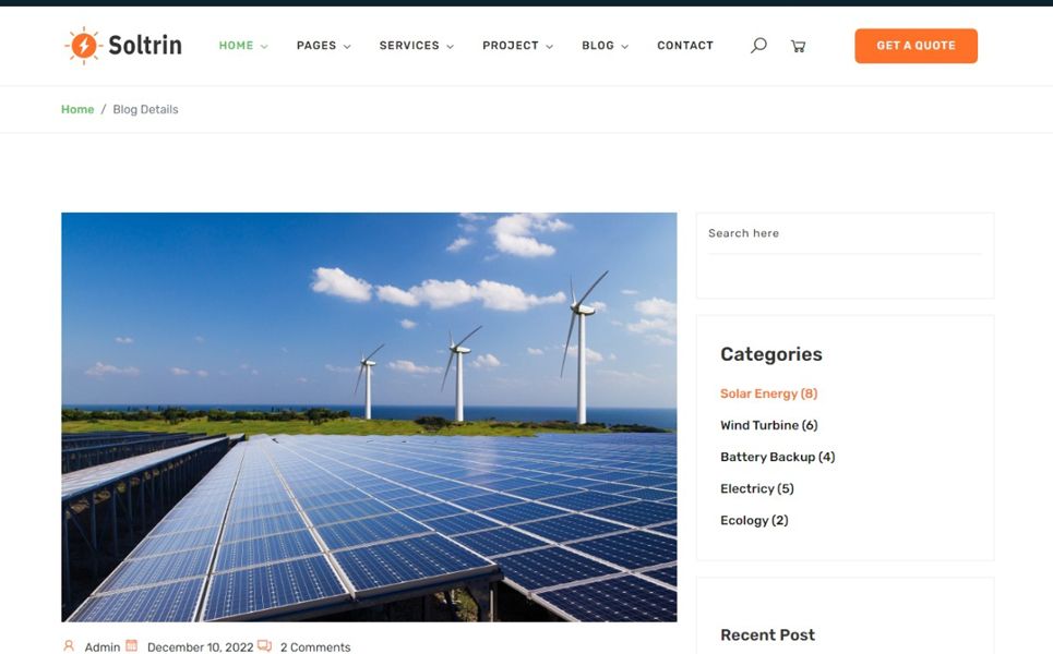 Soltrin Renewable Energy Vue Js Template By Iideainformatics Codester