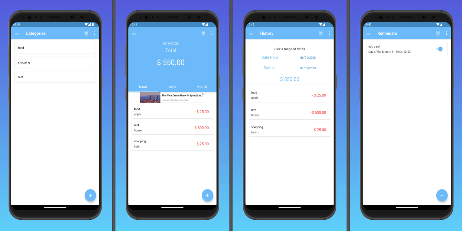 Expense Planner - Android App Source Code by Meheksoft | Codester