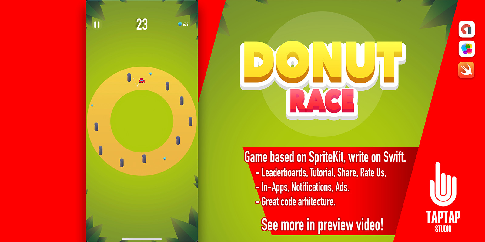 Donut Race - iOS Source Code by TapTapStudio | Codester