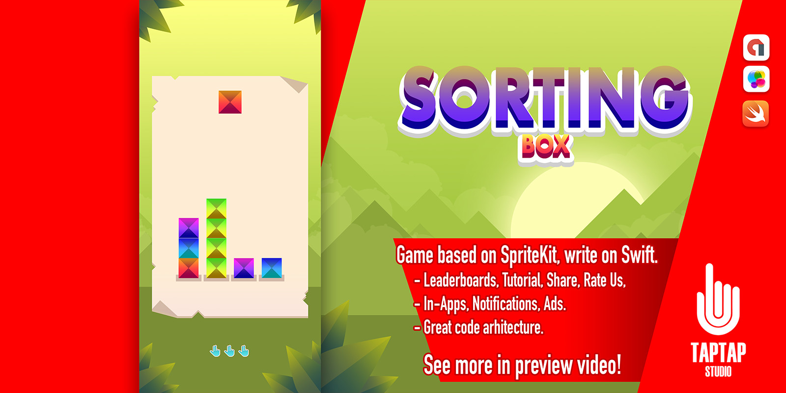 Sorting Box - iOS Source Code by TapTapStudio | Codester Sorting Box - iOS Source Code by TapTapStudio | Codester