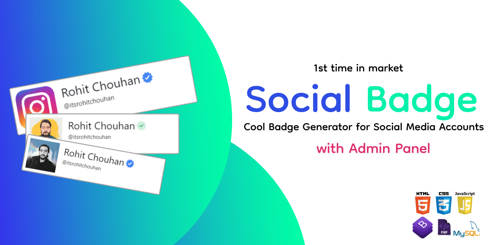 Social Badge - Social Media Badge Generator by RohitChouhan | Codester