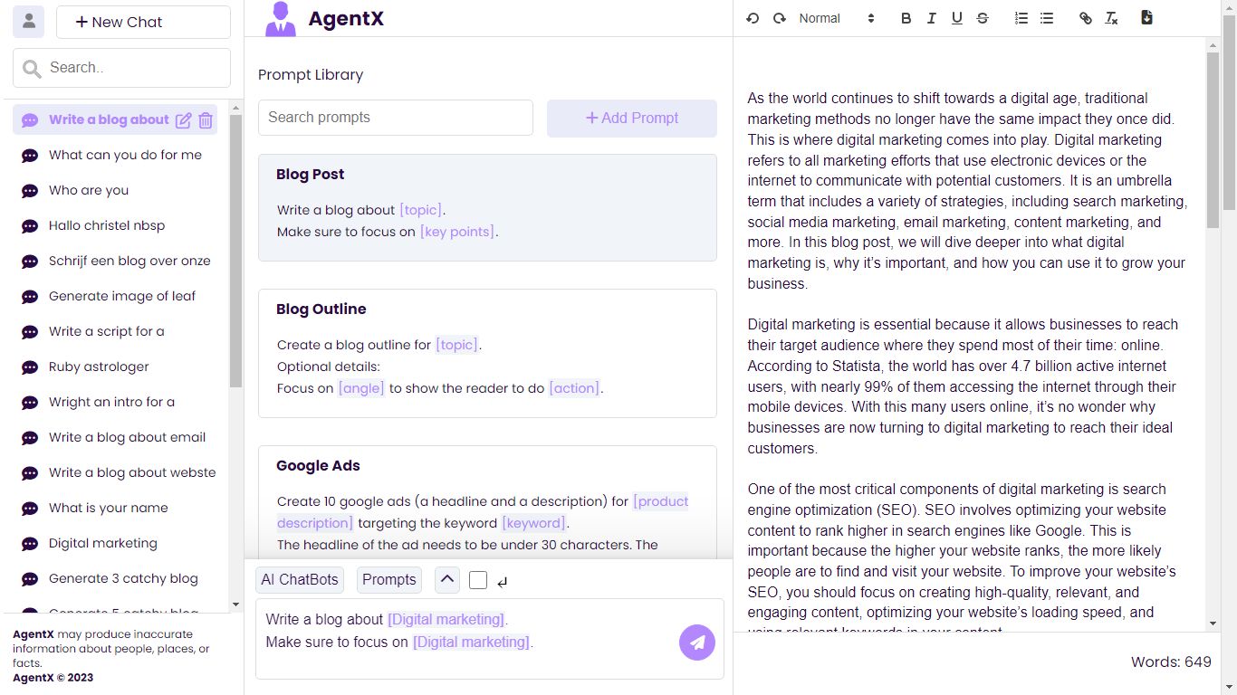 AgentX - a ChatGPT alternative AI assistant by Okbg | Codester