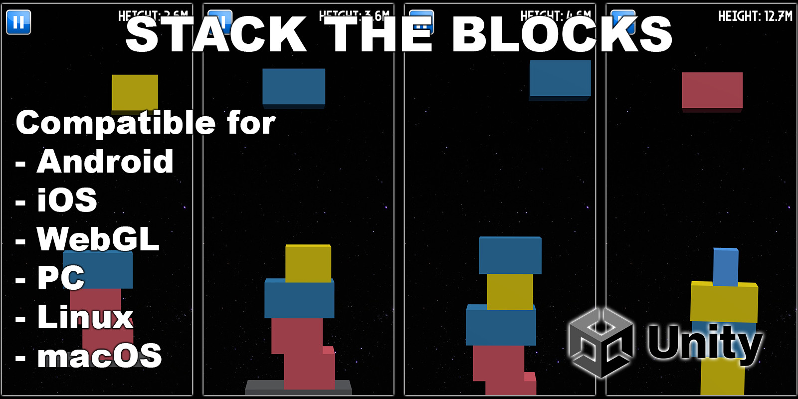 Stack The Blocks - Unity One Tap Game by NeonSpaceFighter | Codester