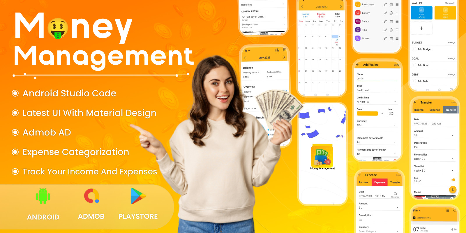 Money Management Android App Source Code By Vocsy Codester