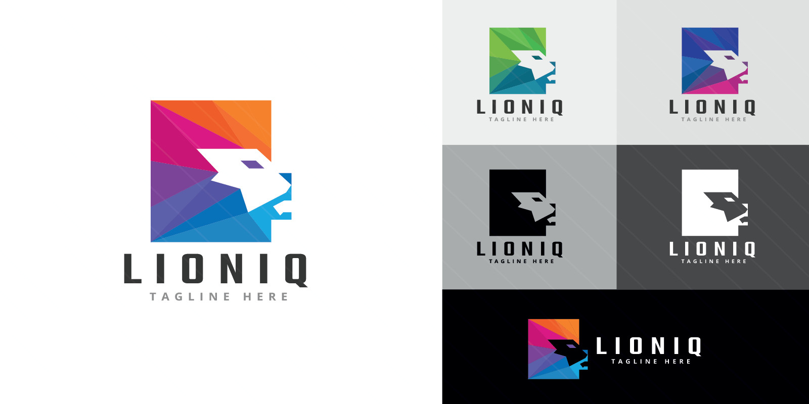 Square Lion Head Logo by Modernikdesign | Codester