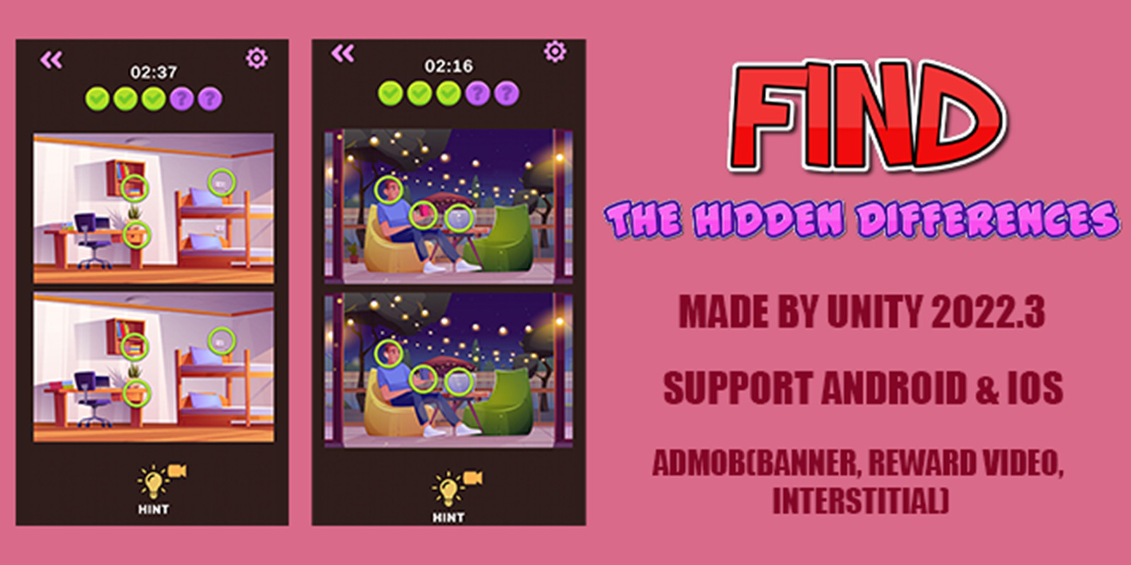 Find The Hidden Differences - Unity by Foxgames | Codester