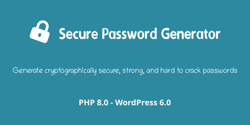 Secure Password Generator Plugin for WordPress by LittleJohn | Codester