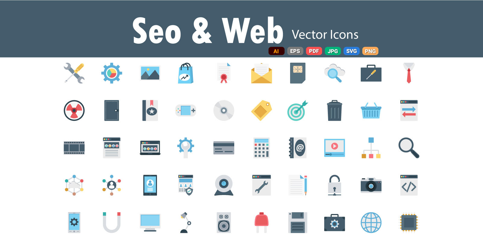 SEO And WEB Vector Icons by Pixlestudio | Codester