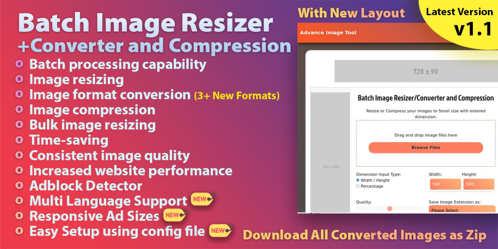 Batch Image Resizer Converter and Compression by Kodemart | Codester