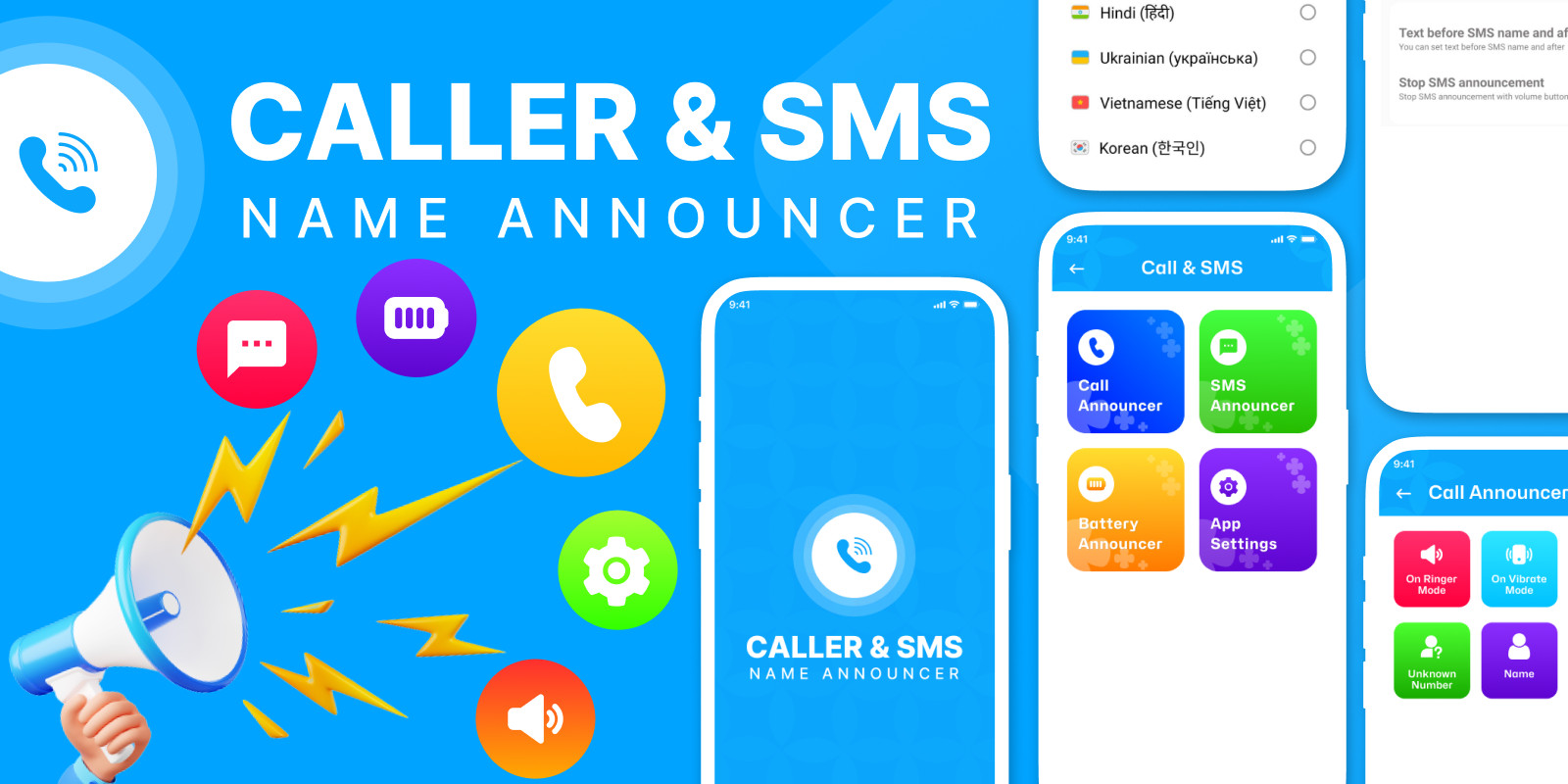 Call and SMS Name Announcer - Android App by Vocsy | Codester