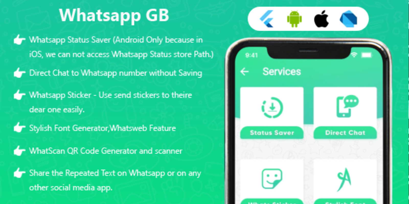 WhatsApp Tools Pro - Flutter Application by Infinixtechnology0 | Codester