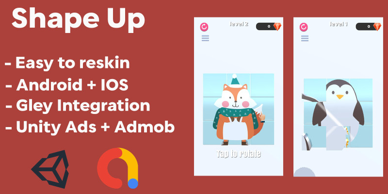 Shape Up Unity Puzzle Game by Inassdream13 | Codester