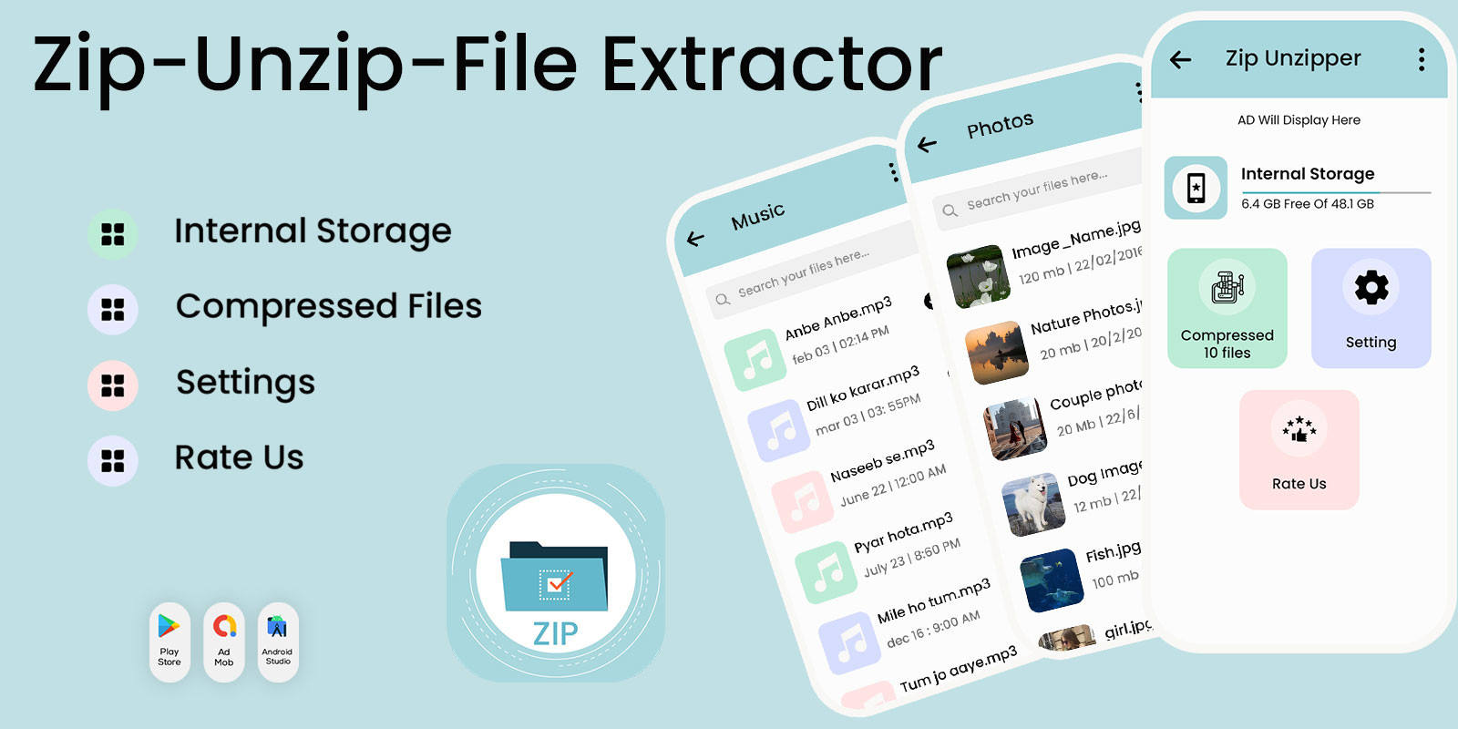 Zip Unzip File Extractor - Android Source Code by Elveeinfotech | Codester