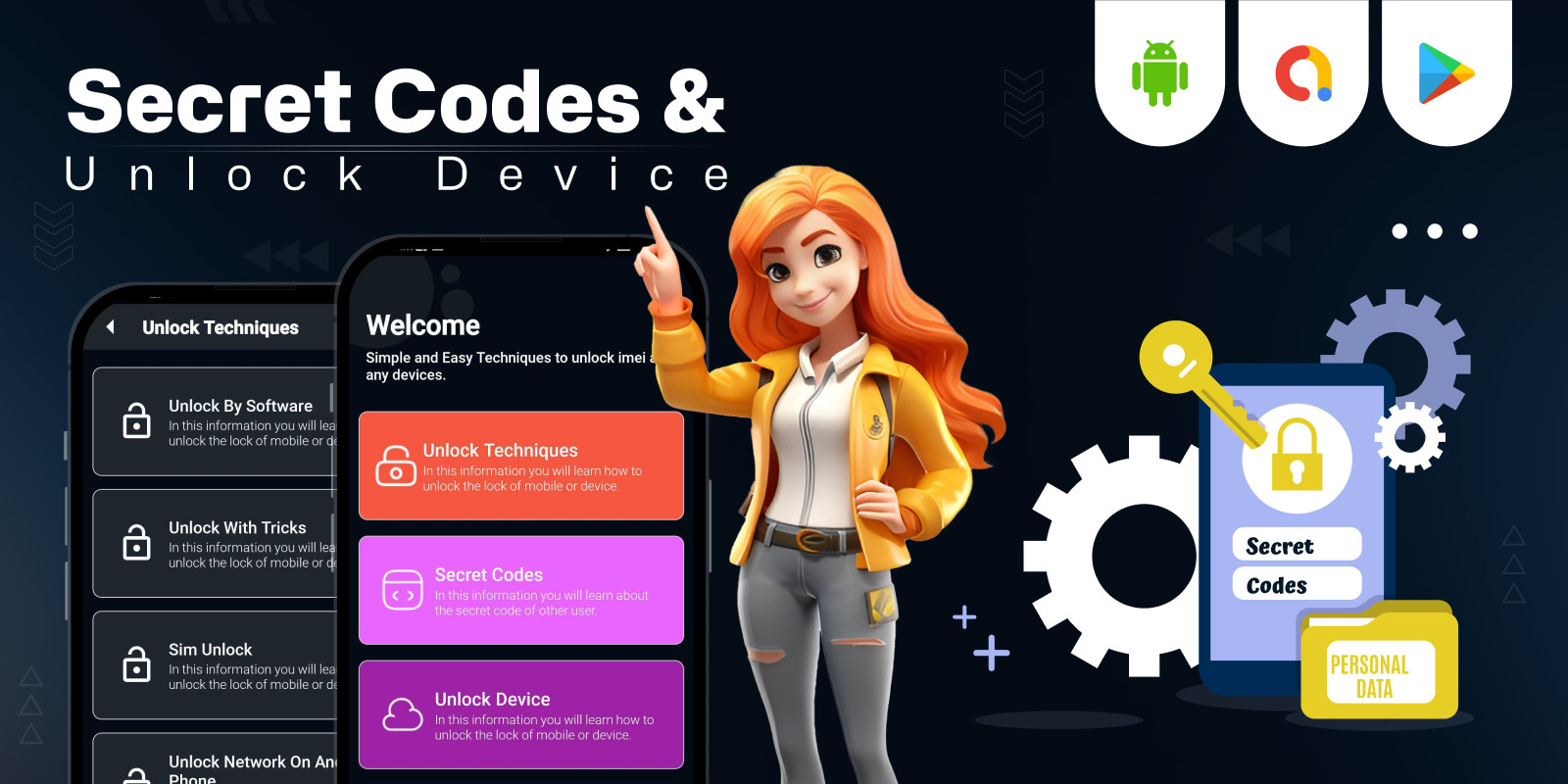 Secret Codes and Unlock Device - App Source Code by Vocsy | Codester