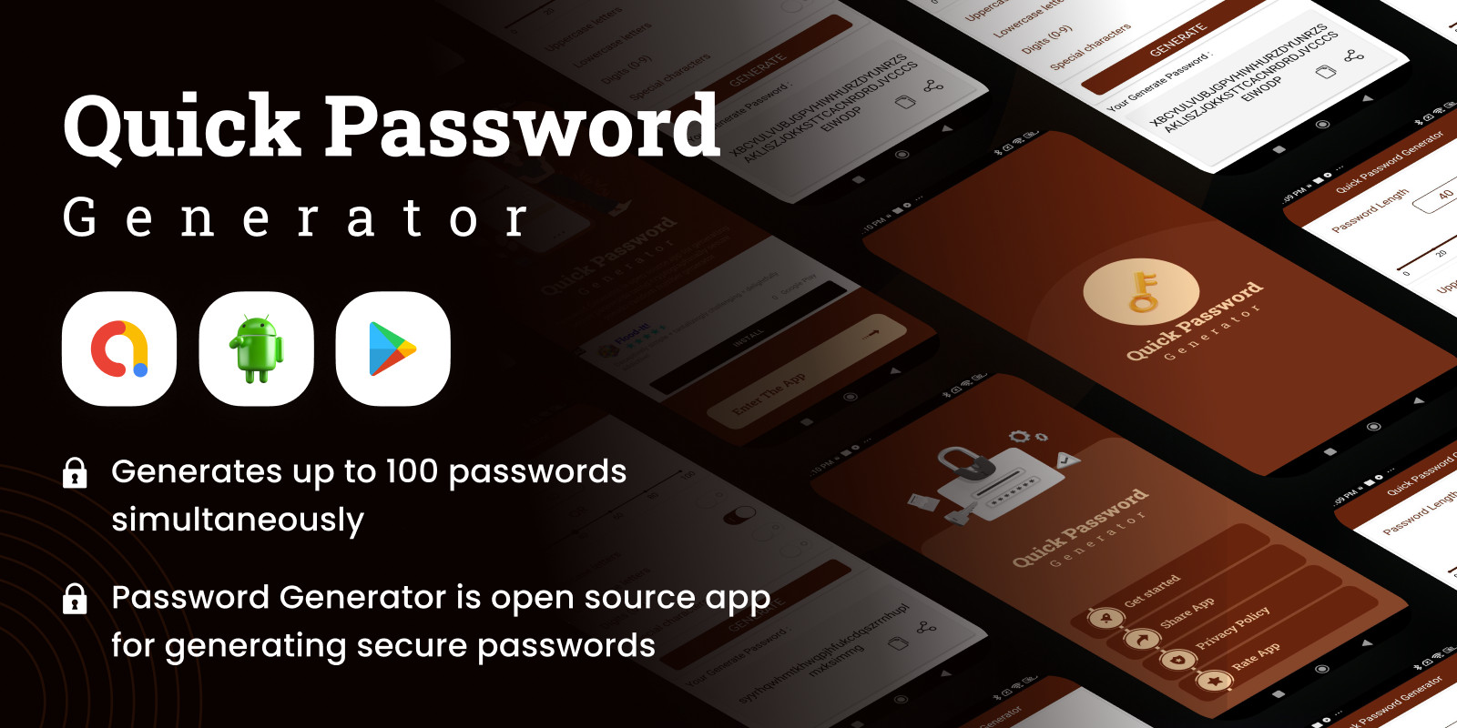 Quick Password Generator - Android App Source Code by Vocsy | Codester
