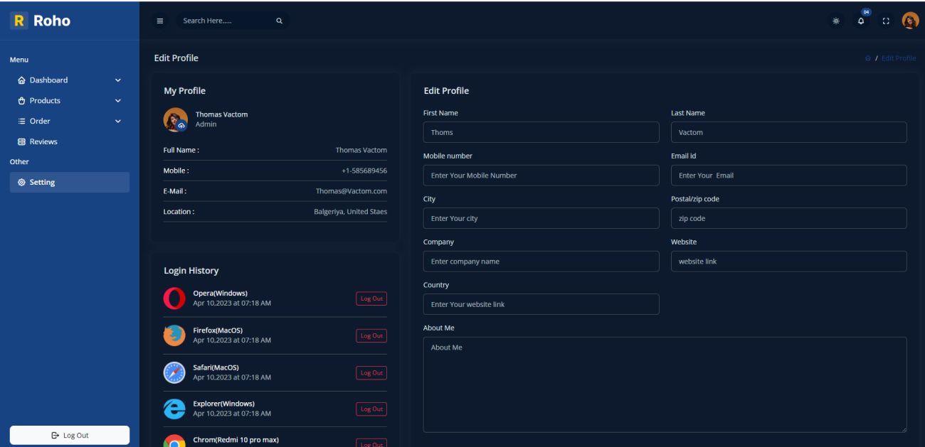 Roho No Jquery Bootstrap 5 Admin Dashboard By Codextheme Codester