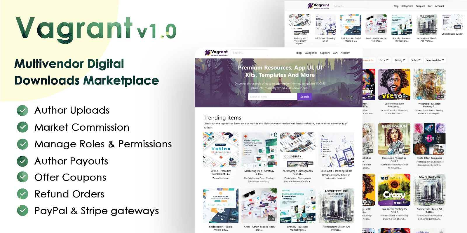 Vagrant - Multivendor Digital Marketplace by Codiuz | Codester