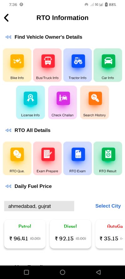 RTO Vehicle Information Exam - Android App by Jethvainfotech | Codester