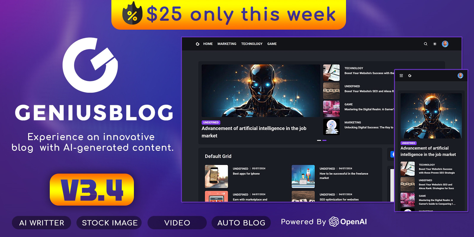 GeniusBlog - Automated Blog With AI by Leembyte | Codester