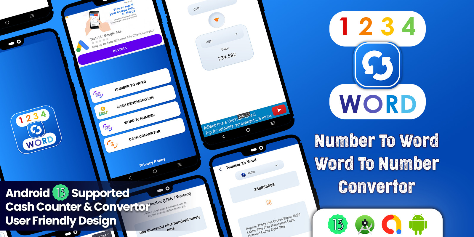 Number to Word Converter - Android App Template by CelestialInfosoft ...