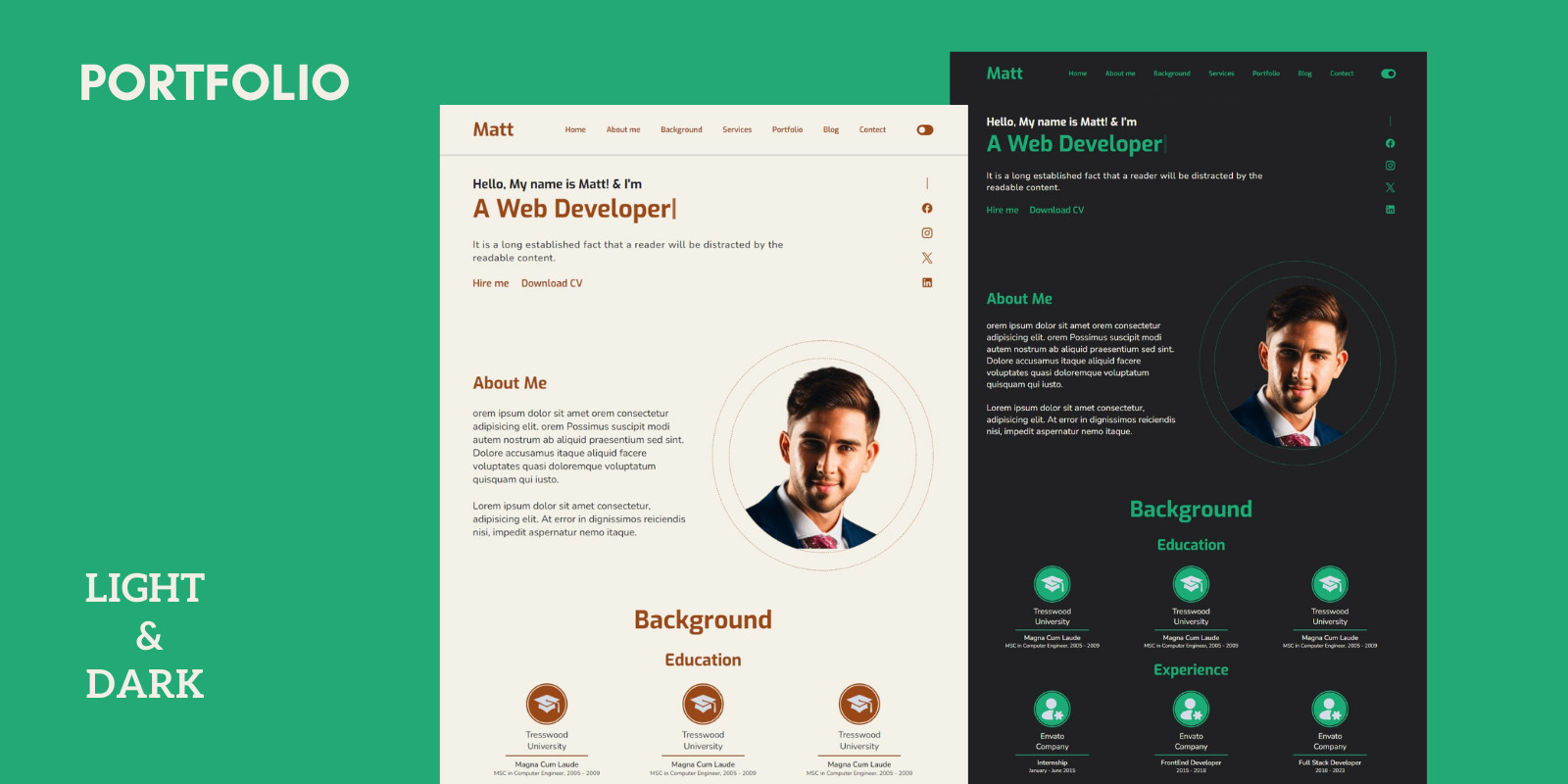 Matt - Personal Portfolio HTML Template by MattAdil | Codester