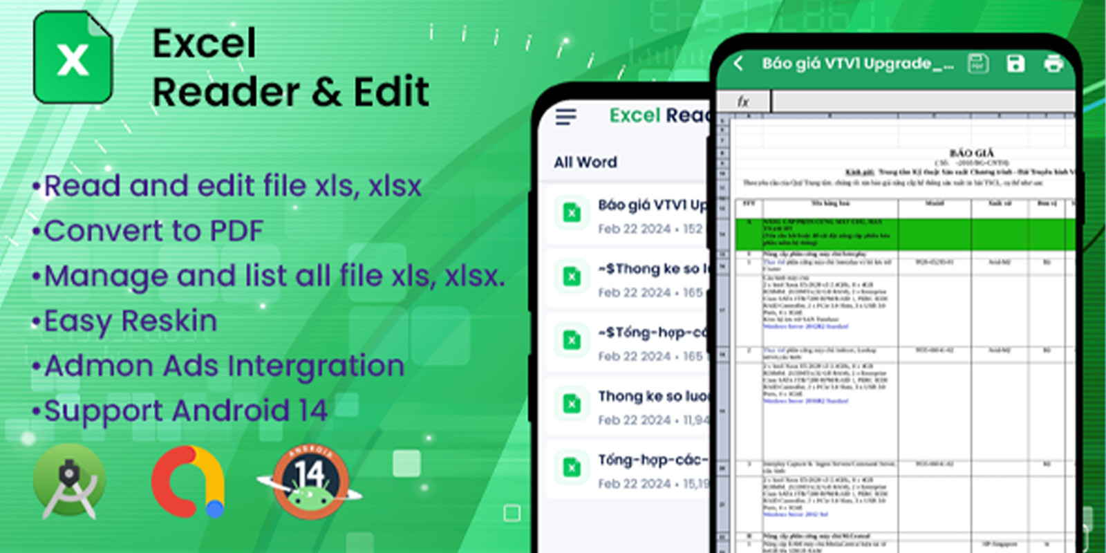 Excel Reader And Edit Android App by Devgurus | Codester