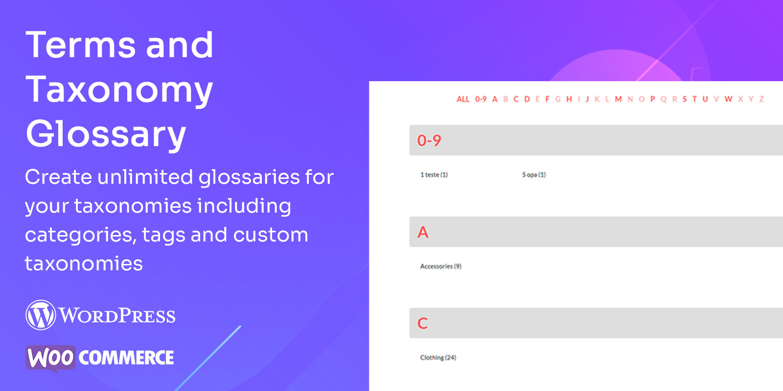 Terms and Taxonomy Glossary For WordPress by Expandup | Codester