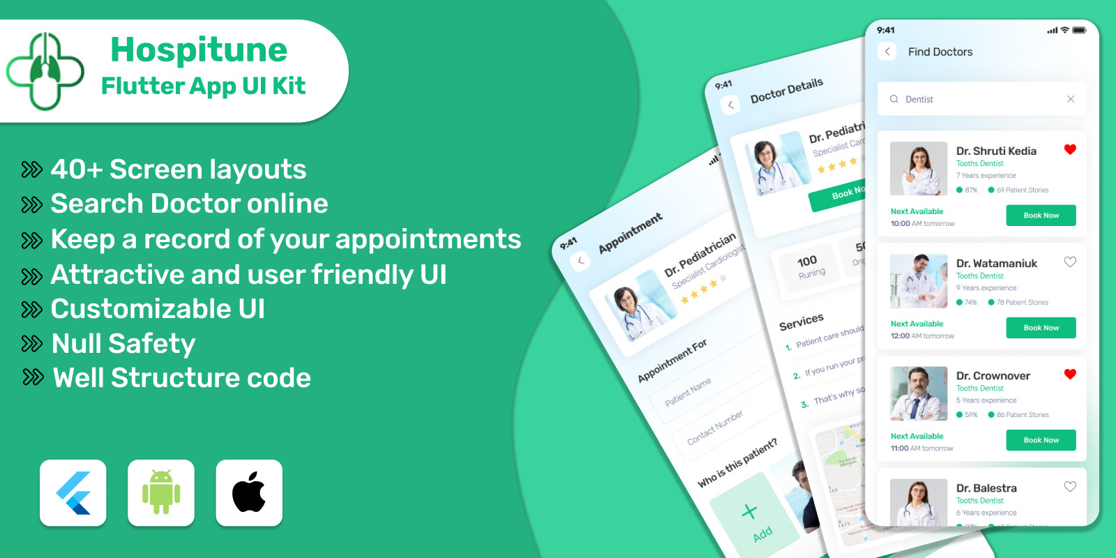Hospitune - Doctor Appointment System - Flutter UI by CropstoneLab ...