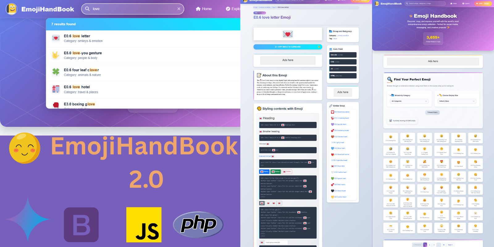 EmojiHandBook PHP Script by 237Coders | Codester