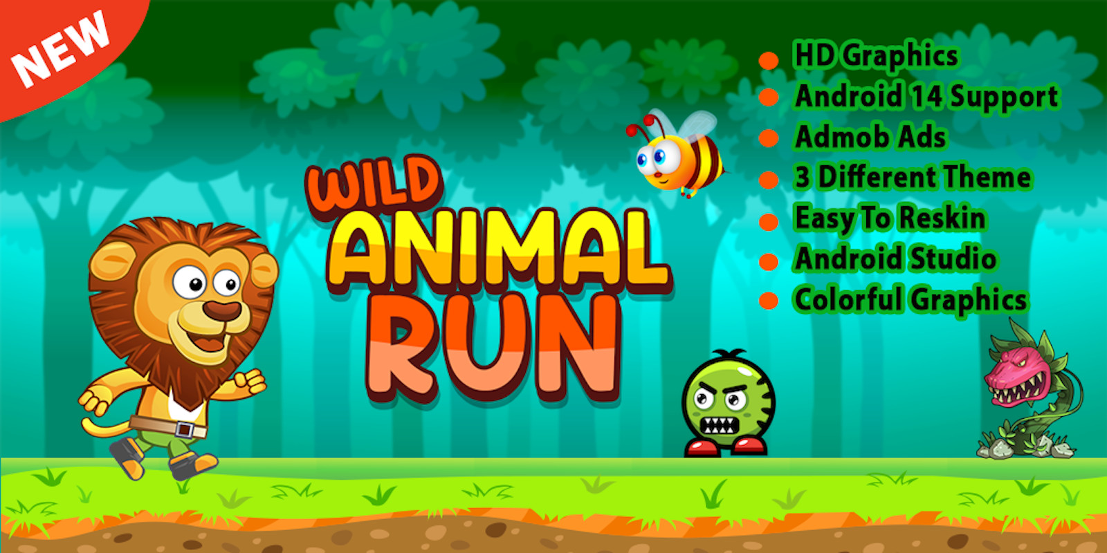 Wild Animal Run - Android App Template by SuperGame | Codester