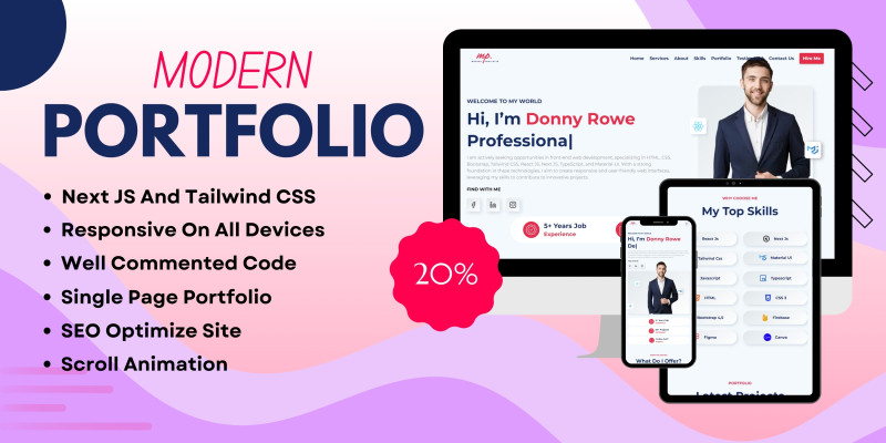 Modern Portfolio HTML Template - Next JS Tailwind by Mrghulamabbas10 ...