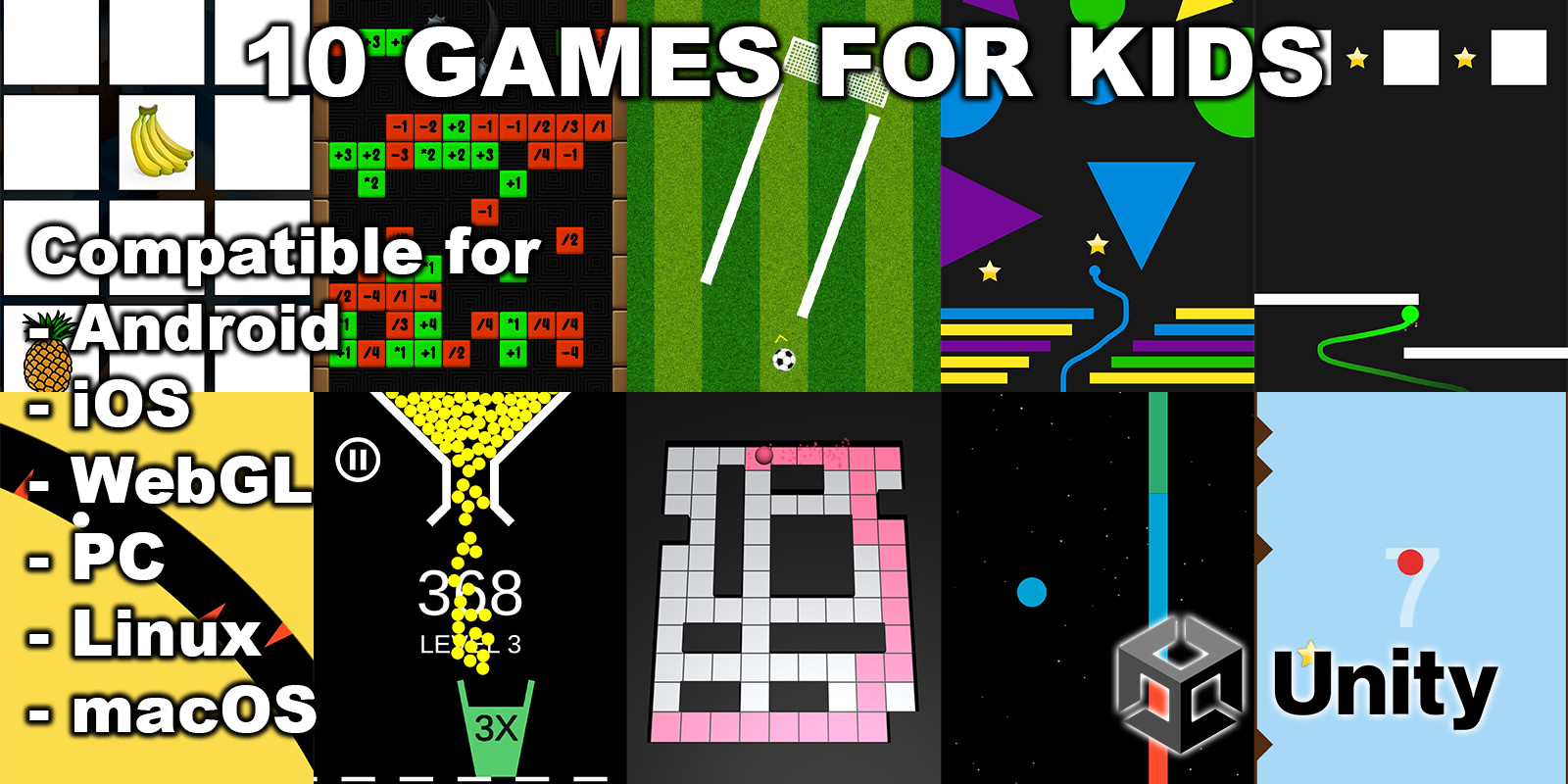 10 Games For Kids - Unity Source Code by NeonSpaceFighter | Codester