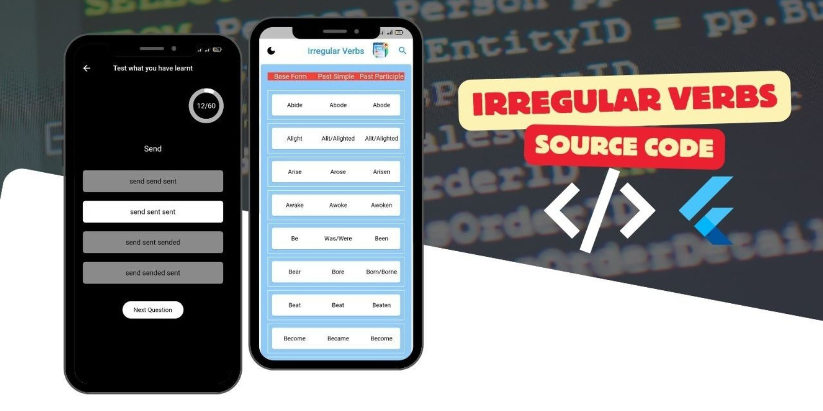 Flutter Irregular Verbs App Source Code by AnouaroDev | Codester