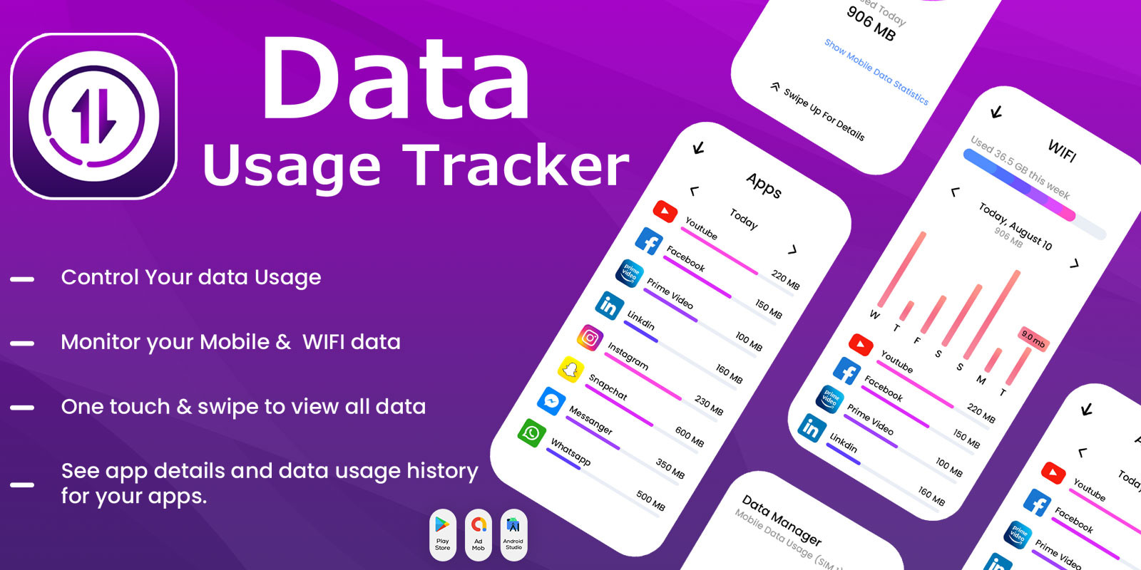 Data Usage Tracker - Data Tracker - Android by CodeMaxInfotech | Codester