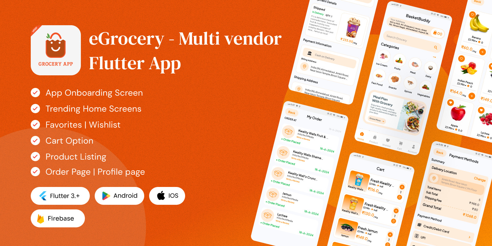 Grocery App - Grocery Delivery App Flutter by Appsellpoint | Codester