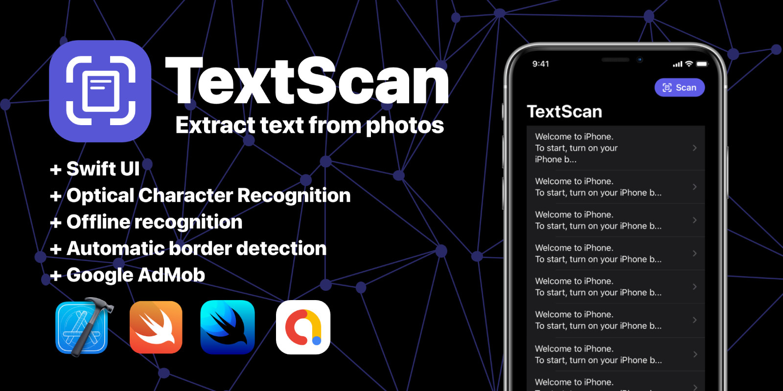 TextScan OCR SwiftUI App by NeuralCode | Codester