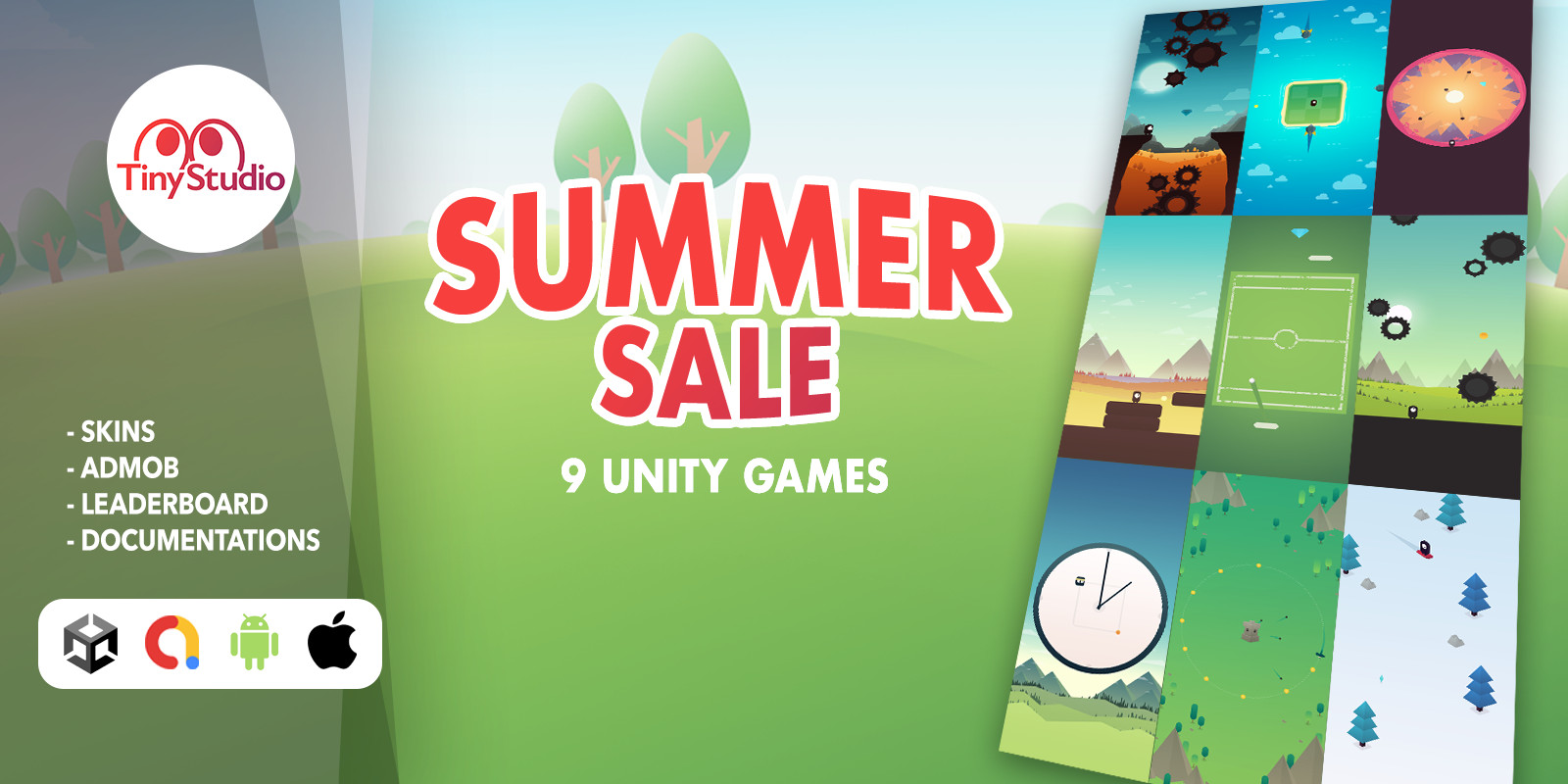 9 Unity games Summer Sale Bundle by TinyStudio | Codester