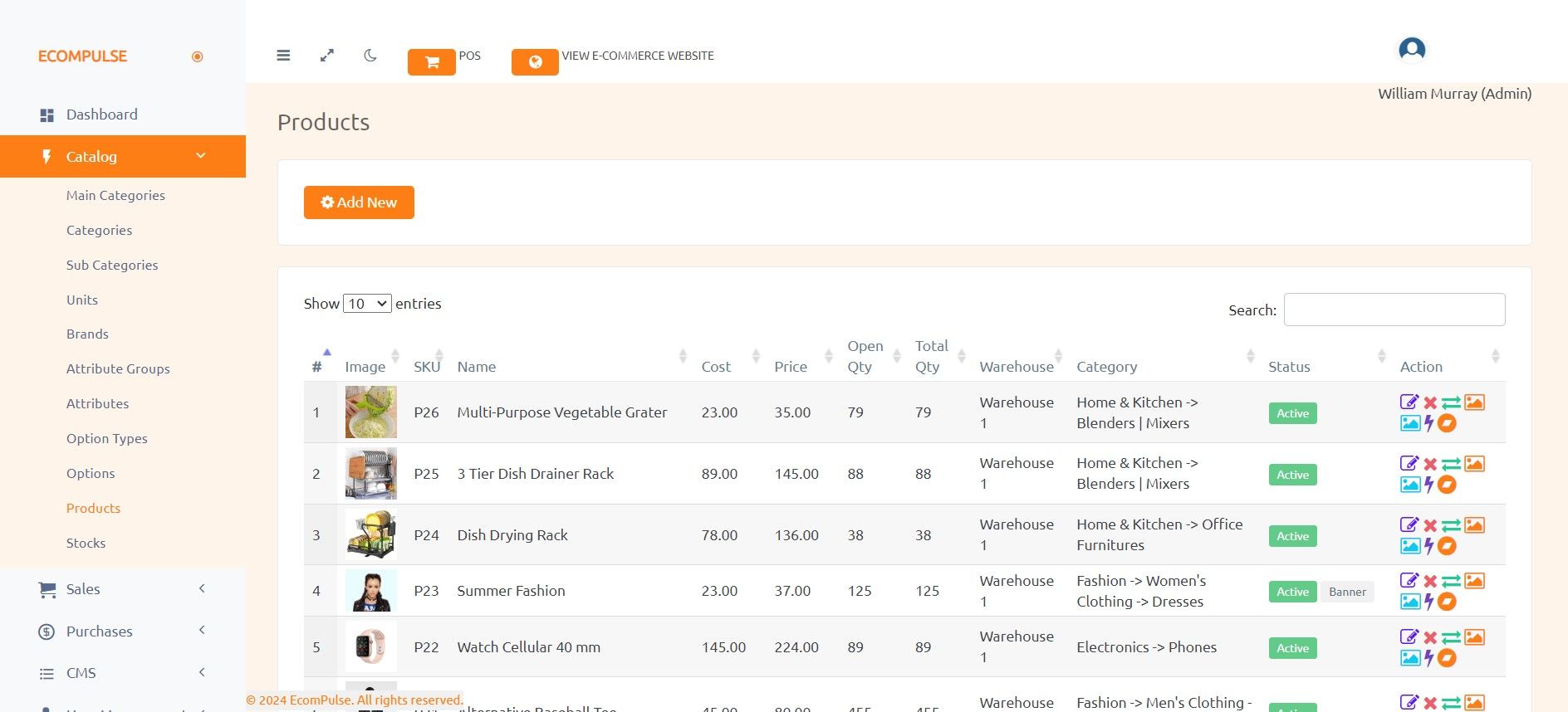 EcomPulse SaaS Inventory POS E-commerce System by Edesign | Codester