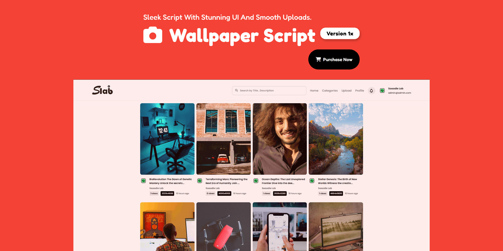 Walls - Wallpaper Script PHP by Saadielab | Codester