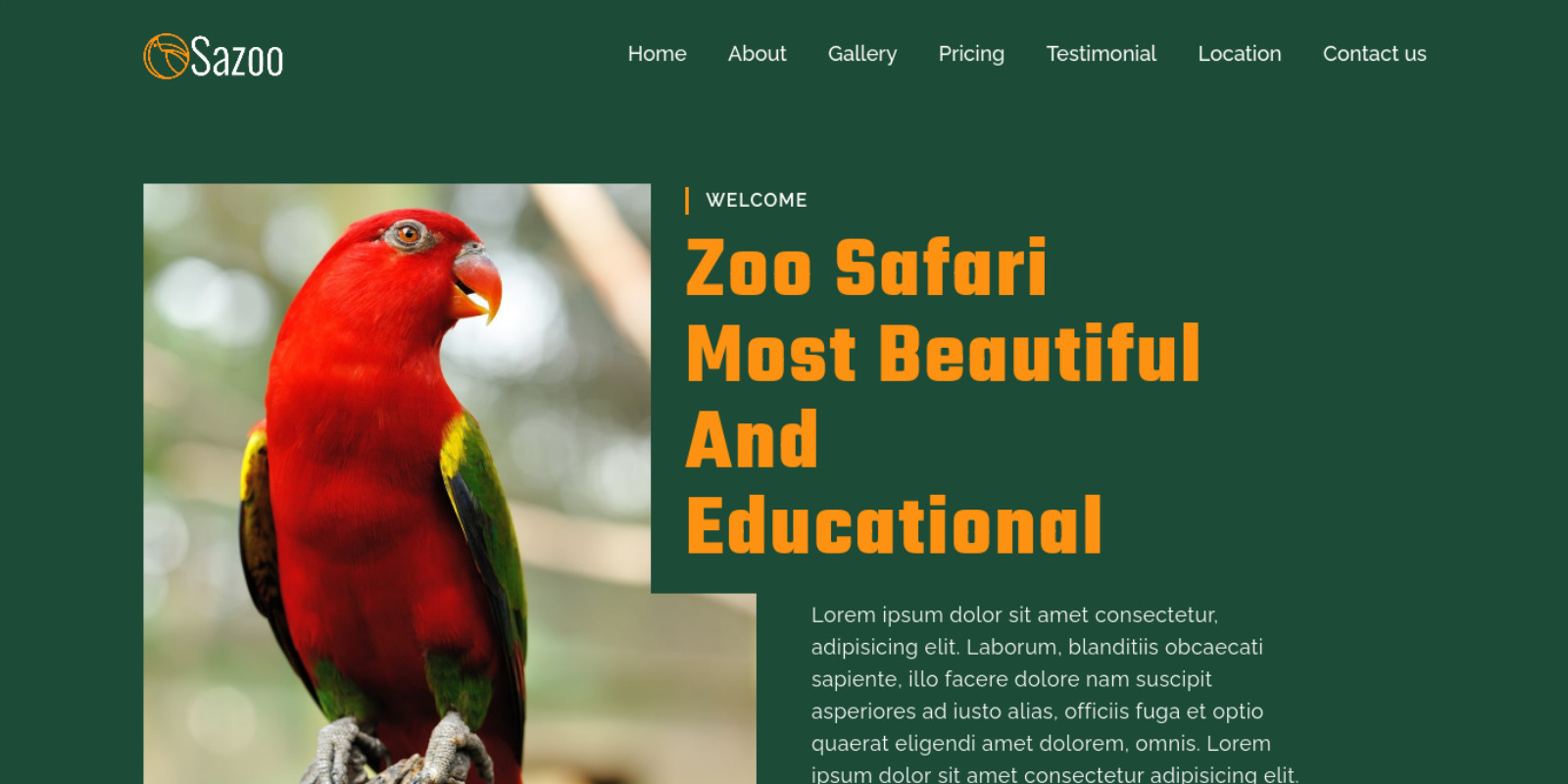 Sazoo - Zoo Landing Page Template | Codester