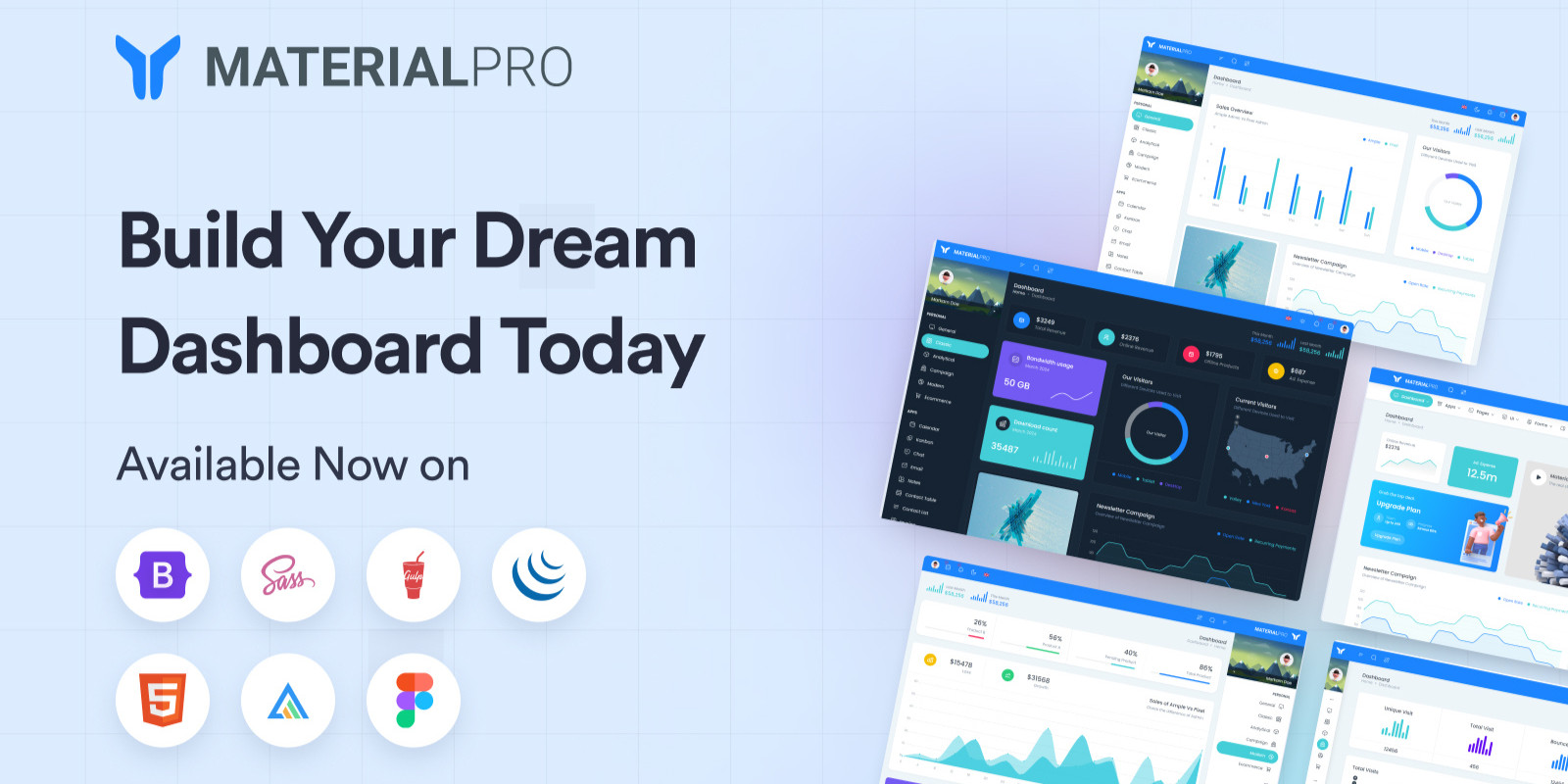 MaterialPRO Bootstrap Admin Dashboard Template by Wrappixel | Codester