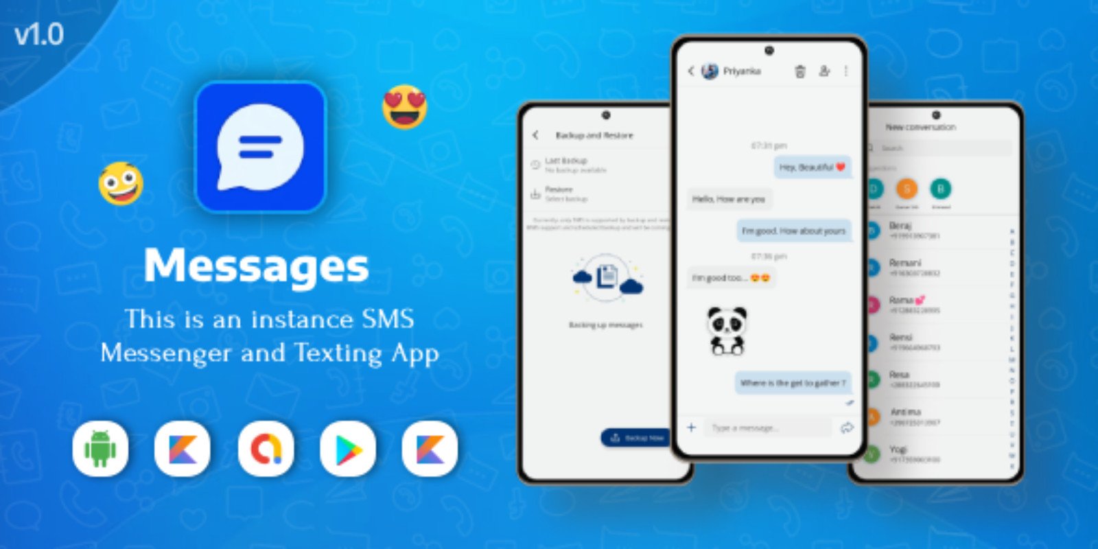 Messages - Android Source Code by Bigteach | Codester