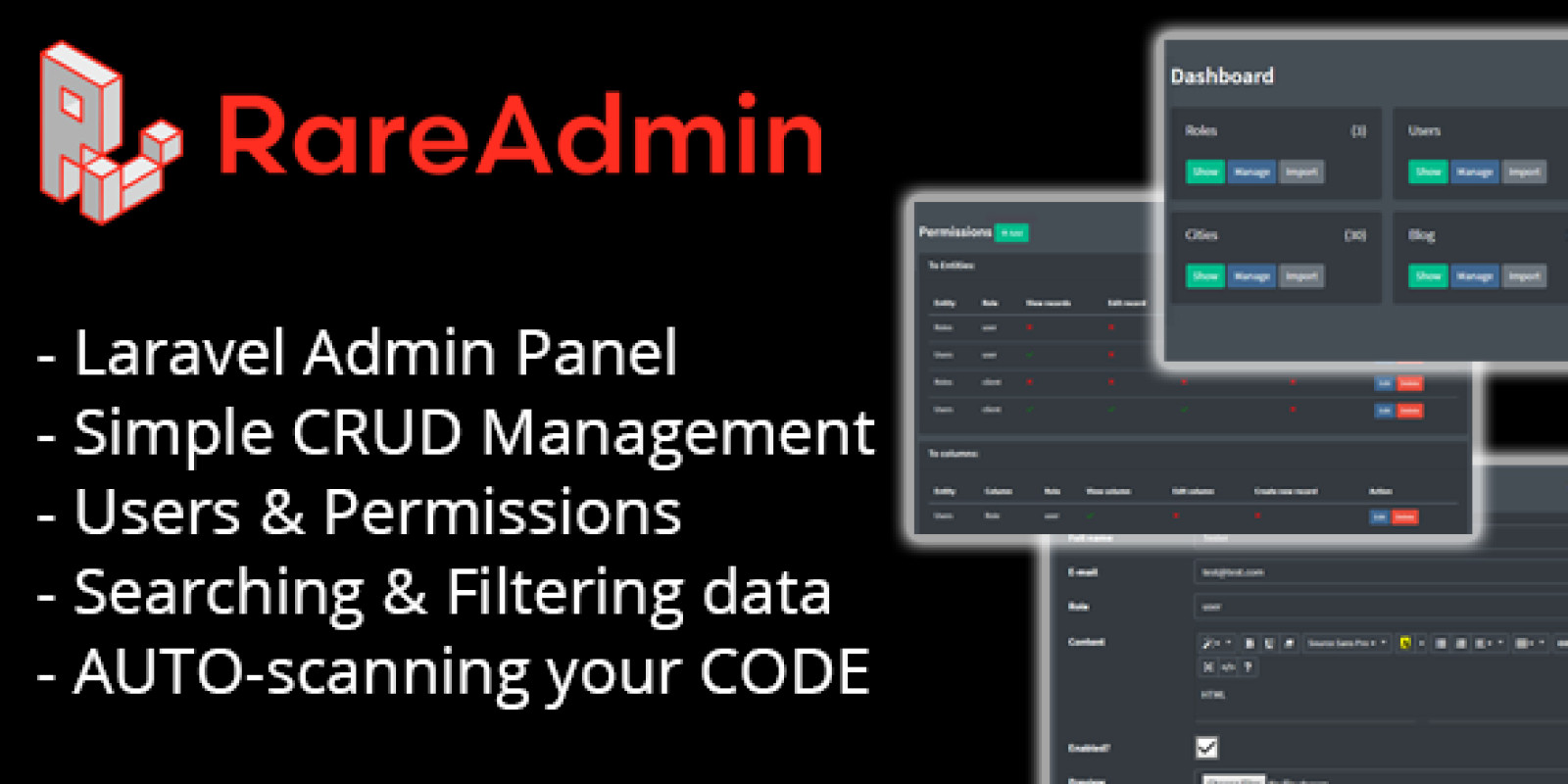 RareAdmin - Laravel Admin Panel Dashboard by Techweb3 | Codester
