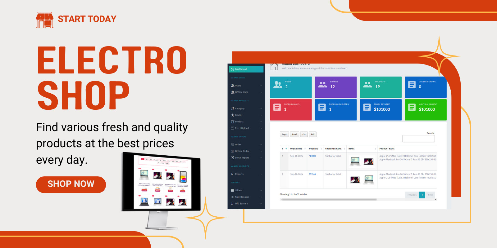 Electro Shop - Ecommerce Website and CMS by Devscodebd | Codester