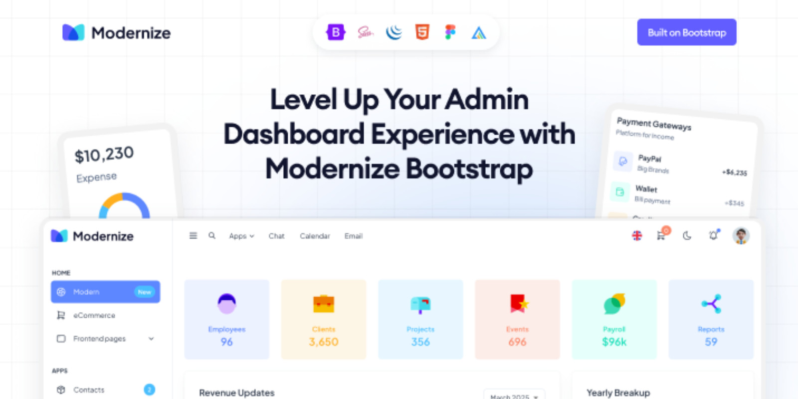 Modernize Bootstrap Admin Dashboard Template by AdminMart | Codester