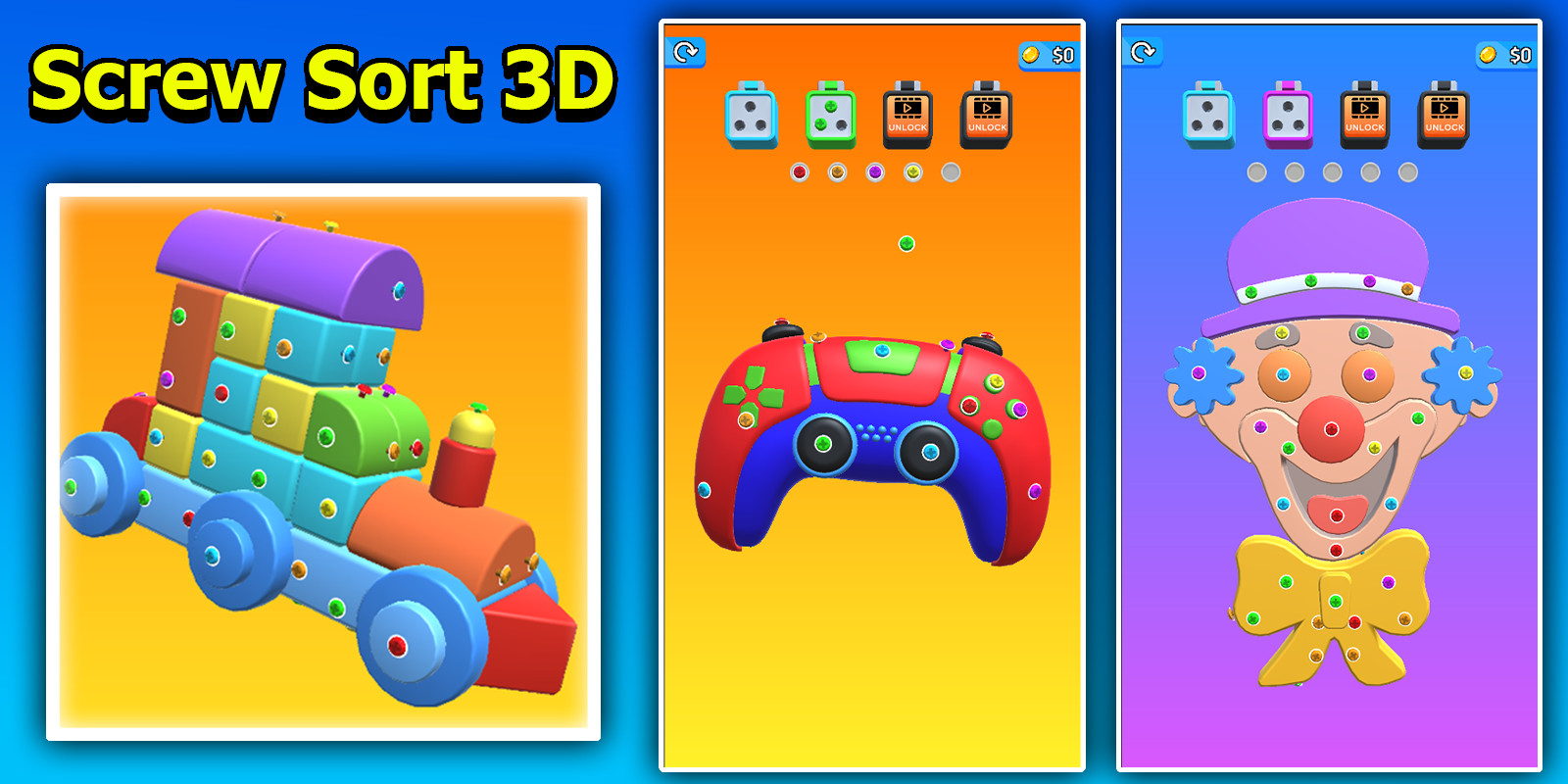 Screw Sort 3D Puzzle Game Unity Source Code by NextLevelGames | Codester