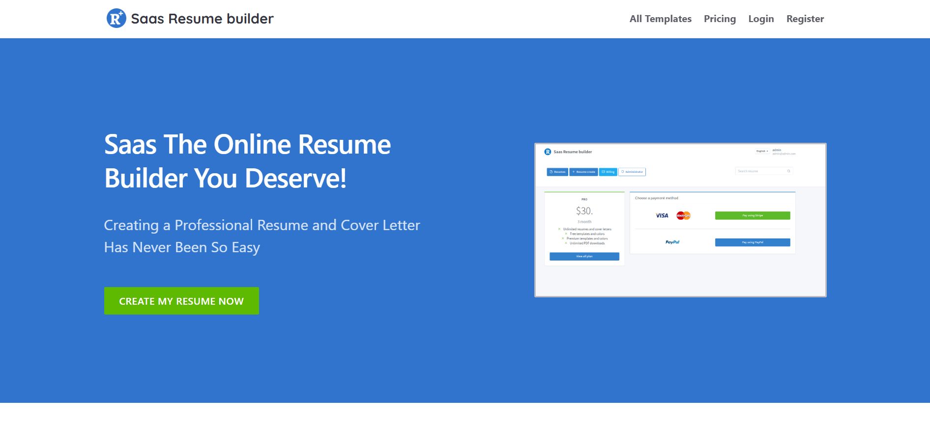 SAAS Resume CV Builder by Wasi150198 | Codester